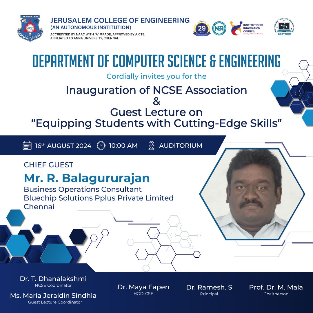 Jerusalem College of Engineering - Best Engineering Colleges In Tamilnadu