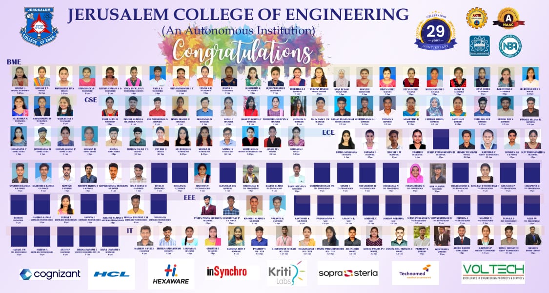 Jerusalem College of Engineering - Best Engineering Colleges In Tamilnadu