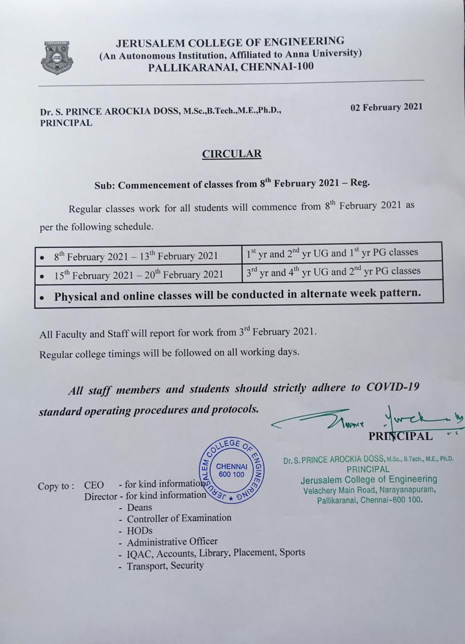 Jerusalem College of Engineering - Best Engineering Colleges In Tamilnadu